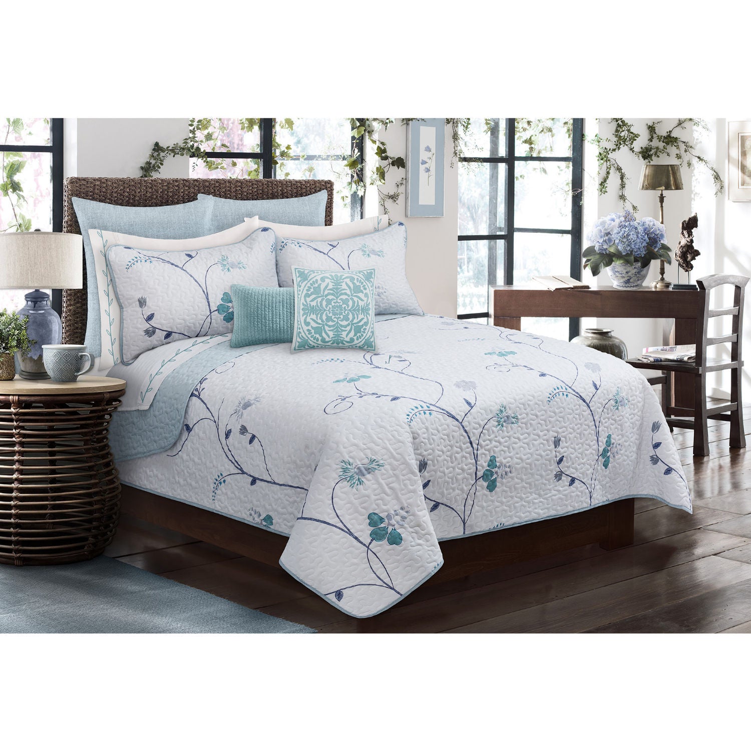 Quilt Bedding Set Woven 3 Piece Set Double/Queen Whisper – DecoElegance